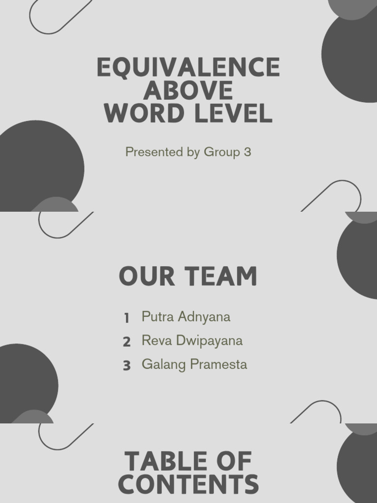 Group 3 - Equivalence Above Word Level - 20241019 - 232745 - 0000 | PDF | Idiom | Translations