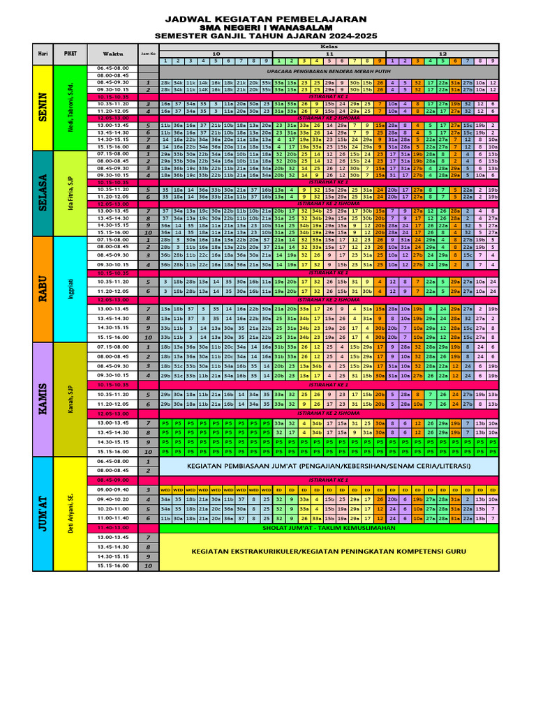 Jadwal PBM Ganjil 2024 - 2025 Mulai Senin 12 Agustus 2024 | PDF