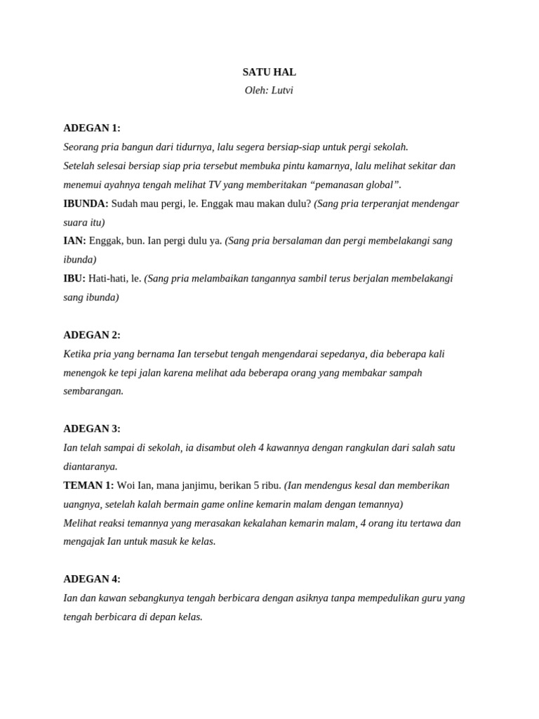Naskah Film Pendek X-3-1 | PDF