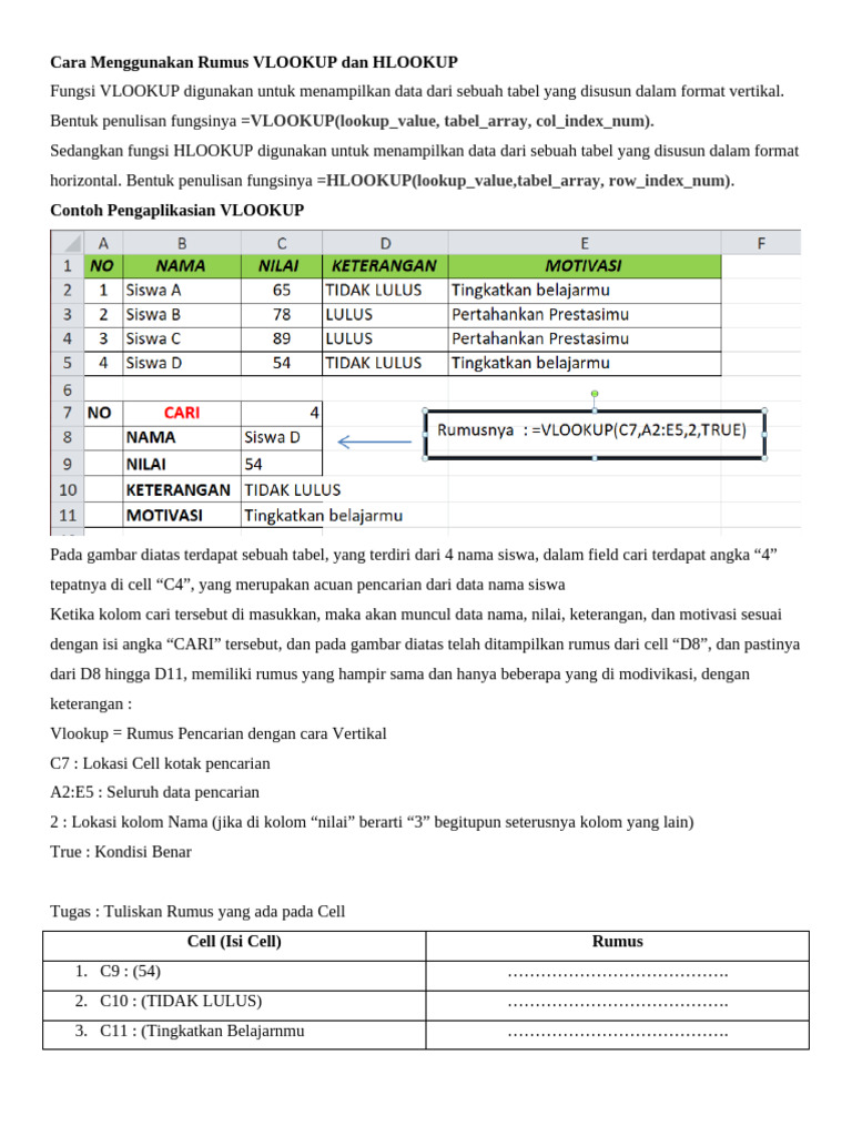 Cara Menggunakan Rumus VLOOKUP | PDF