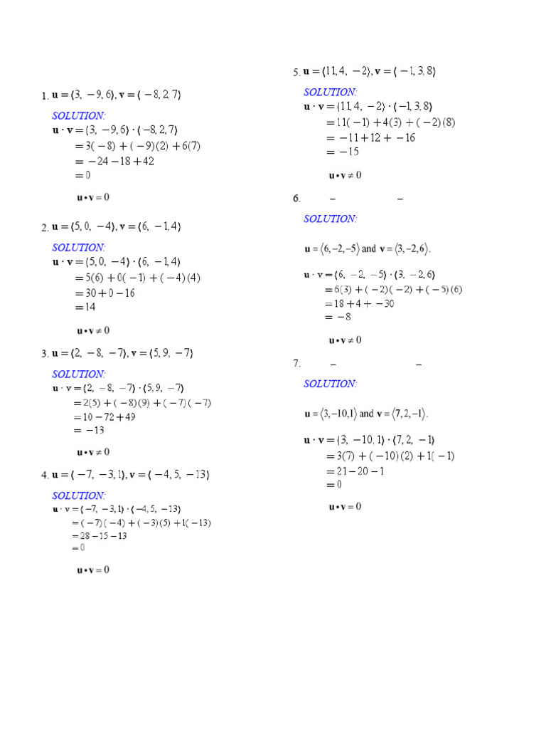 8-5 Dot and Cross Products of Vectors in Space-3 | PDF | Rectangle | Euclidean Vector