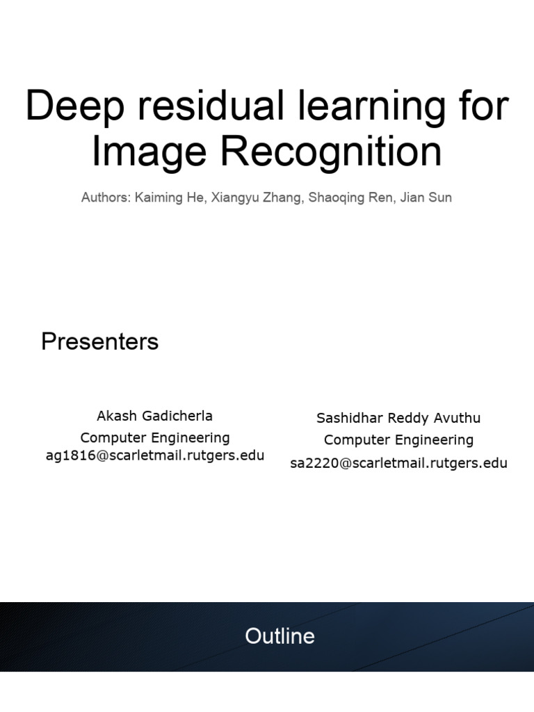 Deep Residual Learning For Image Recognition | PDF | Computational ...