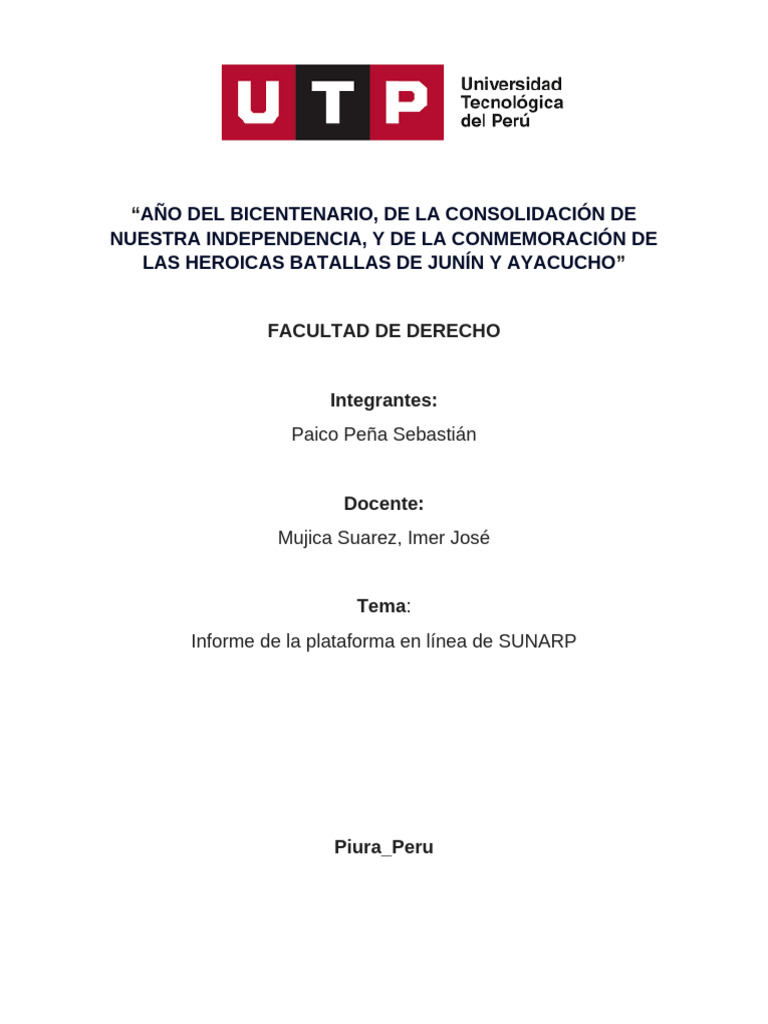 Informe de La SUNARP | PDF