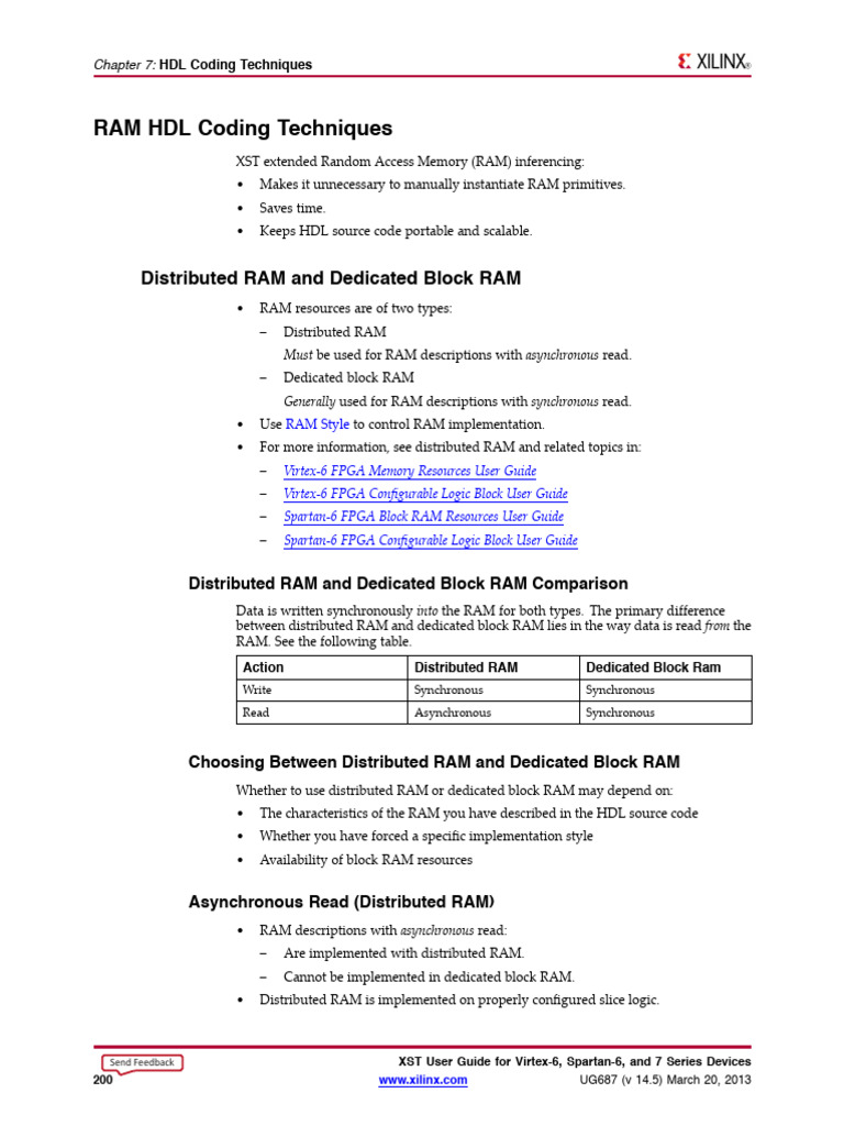 XST VHDL Ram | PDF | Hardware Description Language | Random Access Memory