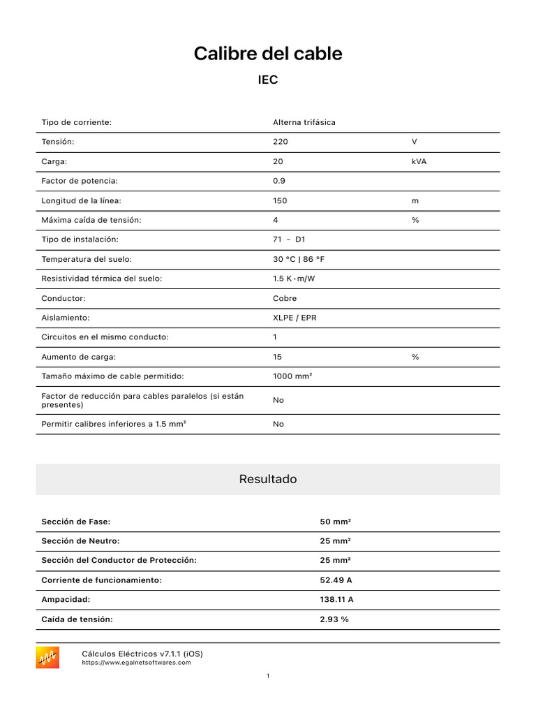 Calibre del cable | PDF
