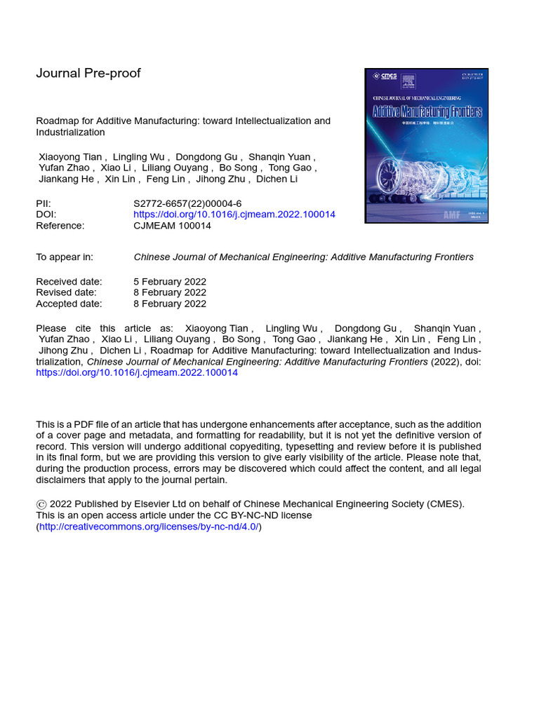 Additive Manufacturing Roadmap 2022 | PDF | 3 D Printing | Composite ...