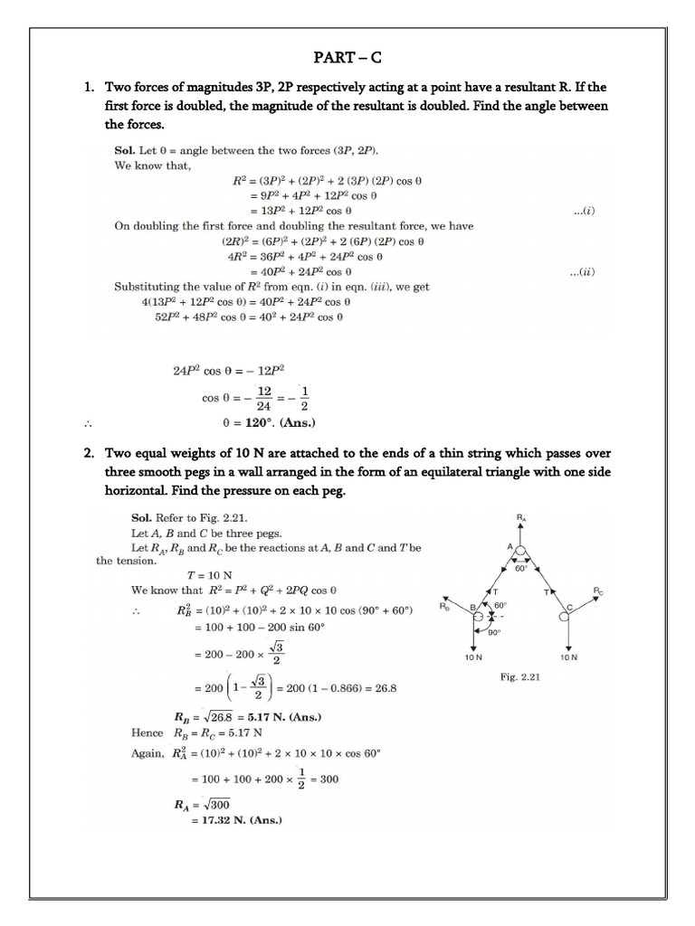 Resultant Forces and Tension Calculations | PDF | Force | Tension (Physics)