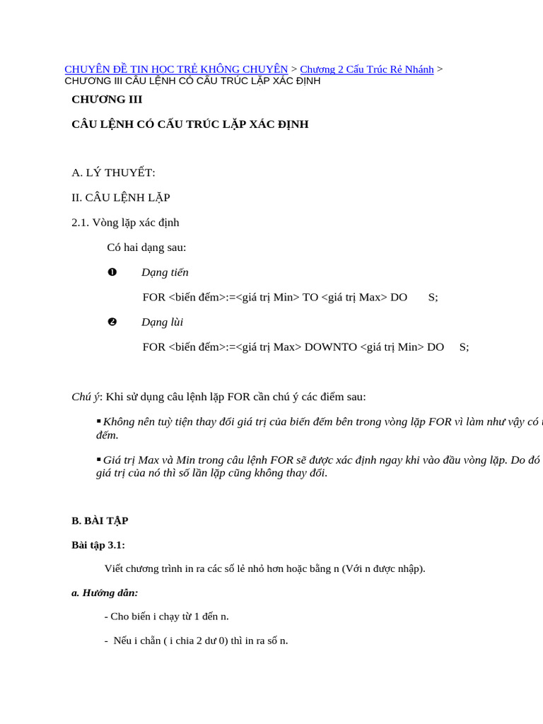 Cau Truc Lap Xac Dinh | PDF