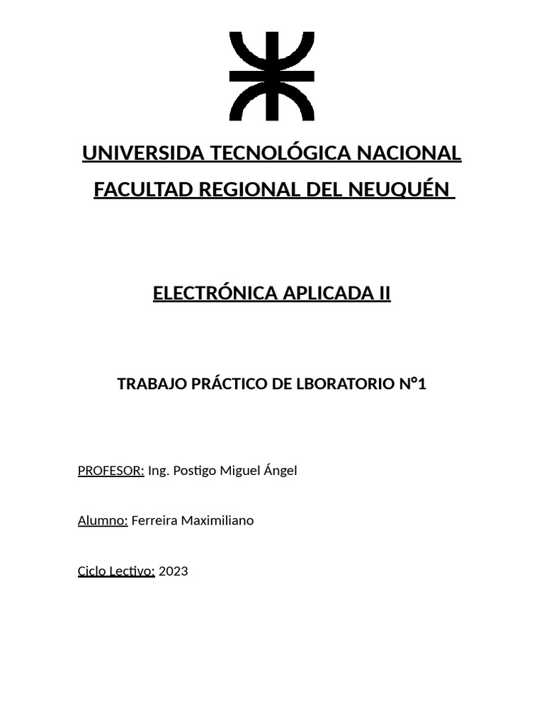 TP1 Lab | PDF | Amplificador | Red eléctrica