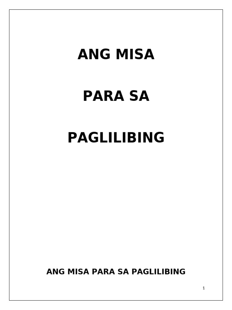 Ang Misa para Sa Paglilibing | PDF