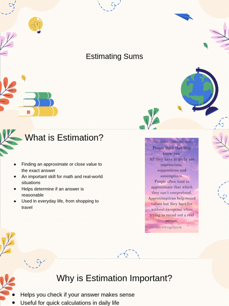 Math 3 - Estimating Sums | PDF