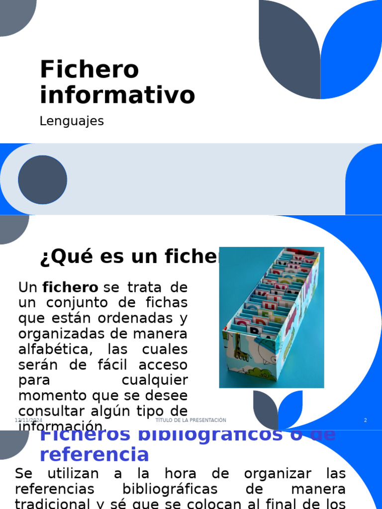 Fichero informativo | PDF