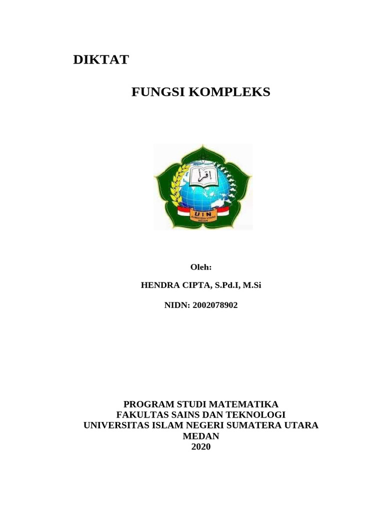 Diktat Fungsi Kompleks Hendra Cipta | PDF