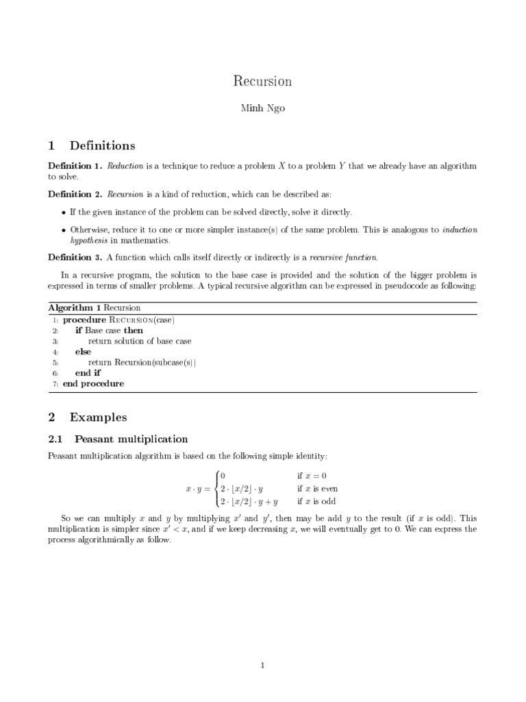 Recursion note | PDF | Computer Science | Computer Programming Recursion note | PDF | Computer Science | Computer Programming