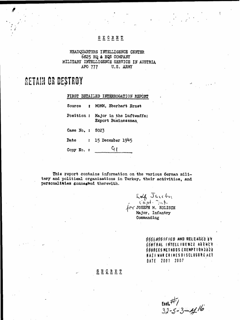 German Intelligence Service (Wwii), Vol. 2 - 0006 | PDF | Turkey ...