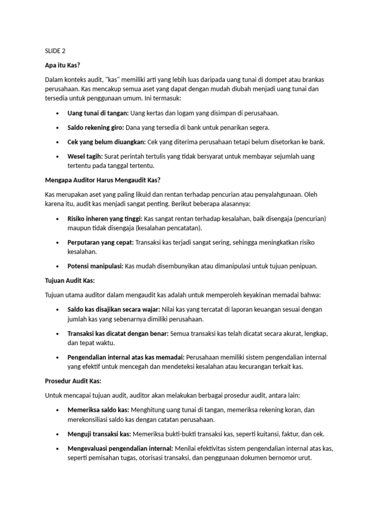 Bahan Slide Audit Hari Ini | PDF