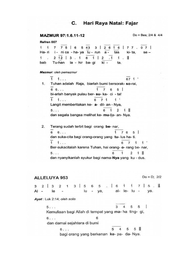 Mazmur Natal Fajar (Edisi Baru) | PDF