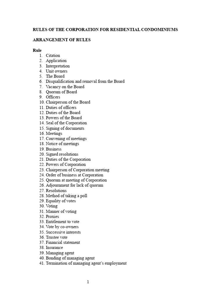 Condominium Rules Final | PDF | Condominium | Insurance