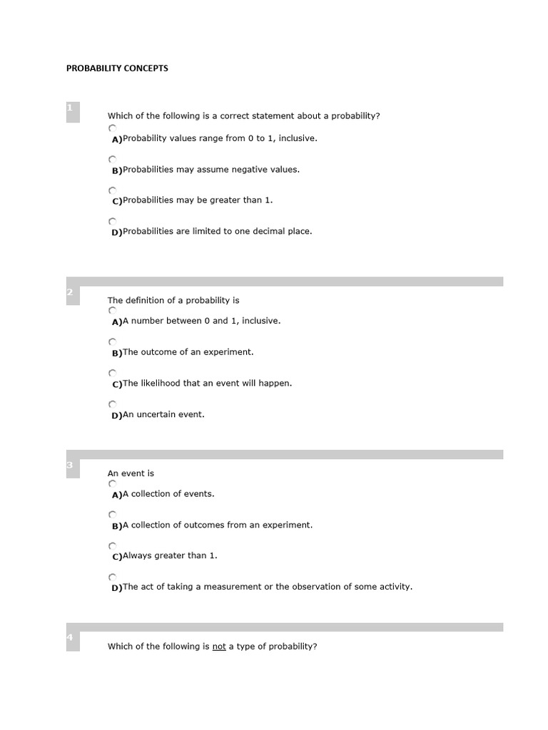 5b-Assignment of Probability Concepts | PDF | Probability | Triple ...