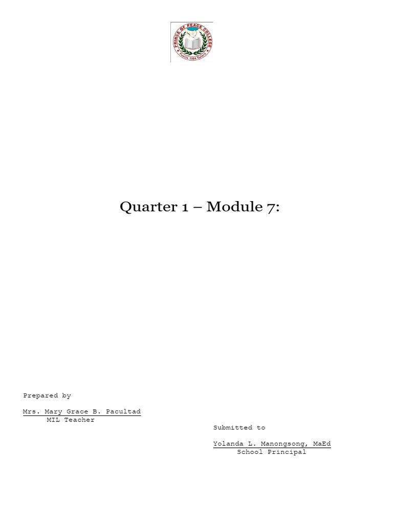 MIL Q1M7 | PDF