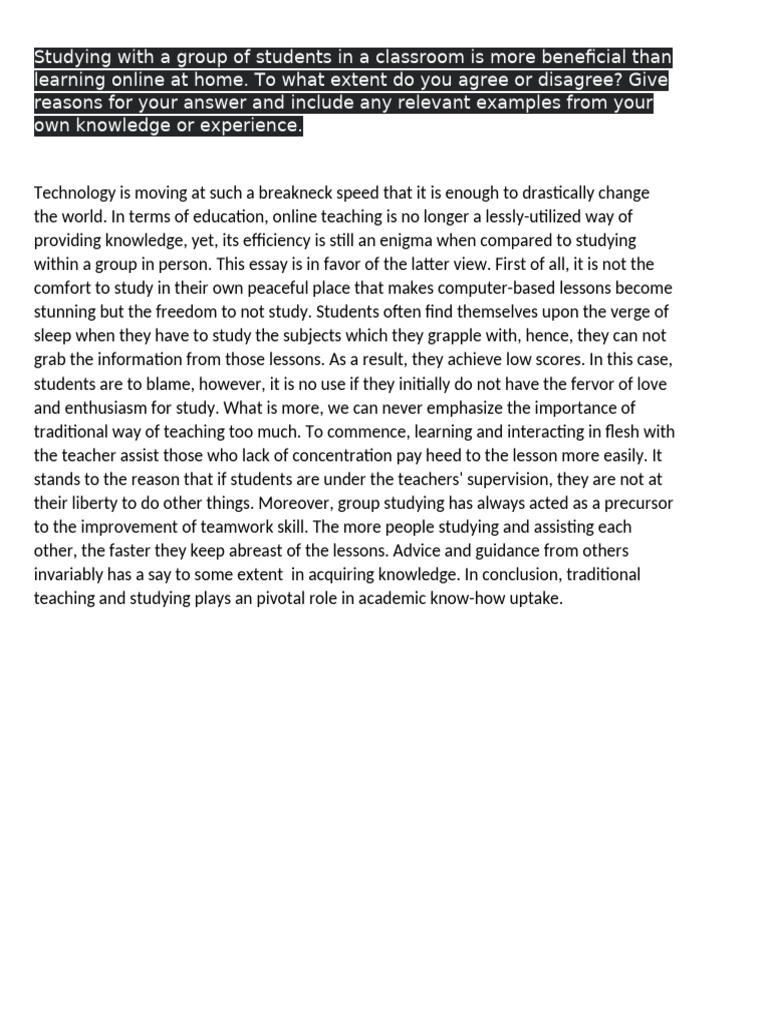 Benefits of Classroom Learning | PDF | Wellness