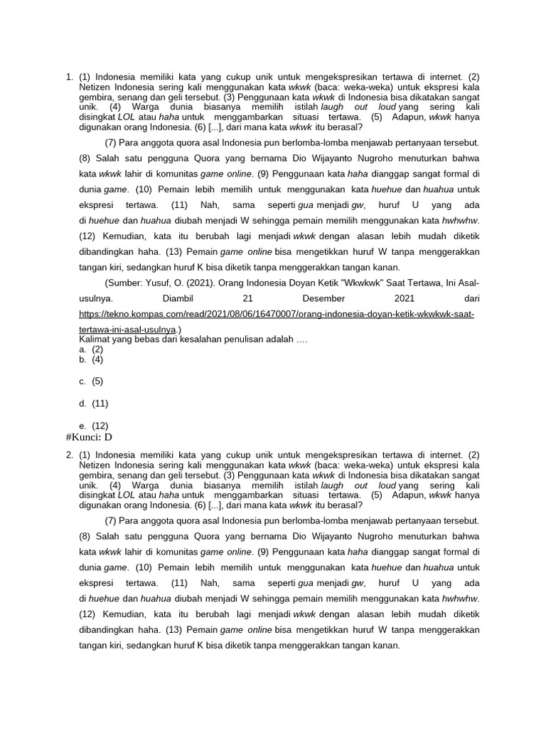 Kemampuan Memahami Bacaan Dan Menulis | PDF | Kajian Bahasa Asing