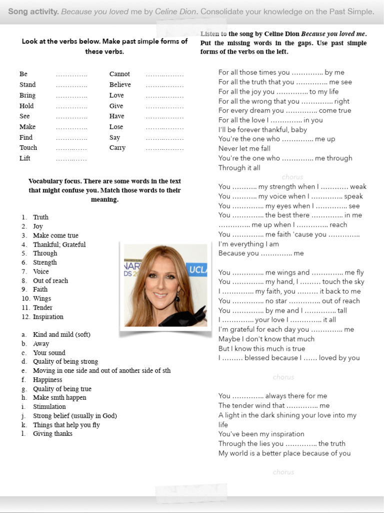 Past Simple Practice with Celine Dion | PDF