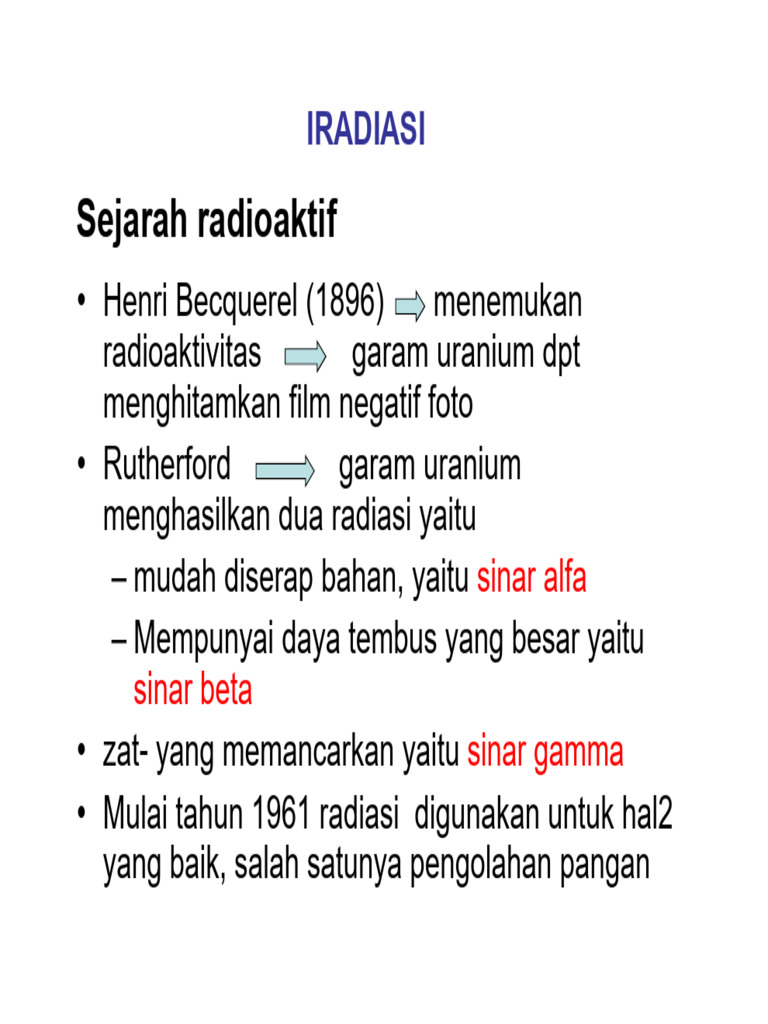 Sejarah dan Aplikasi Iradiasi Pangan | PDF
