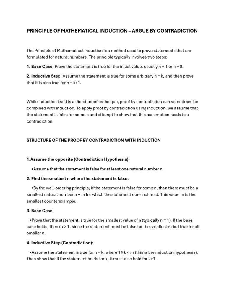 Principle of Mathematical Induction Argue | PDF | Mathematical Proof ...