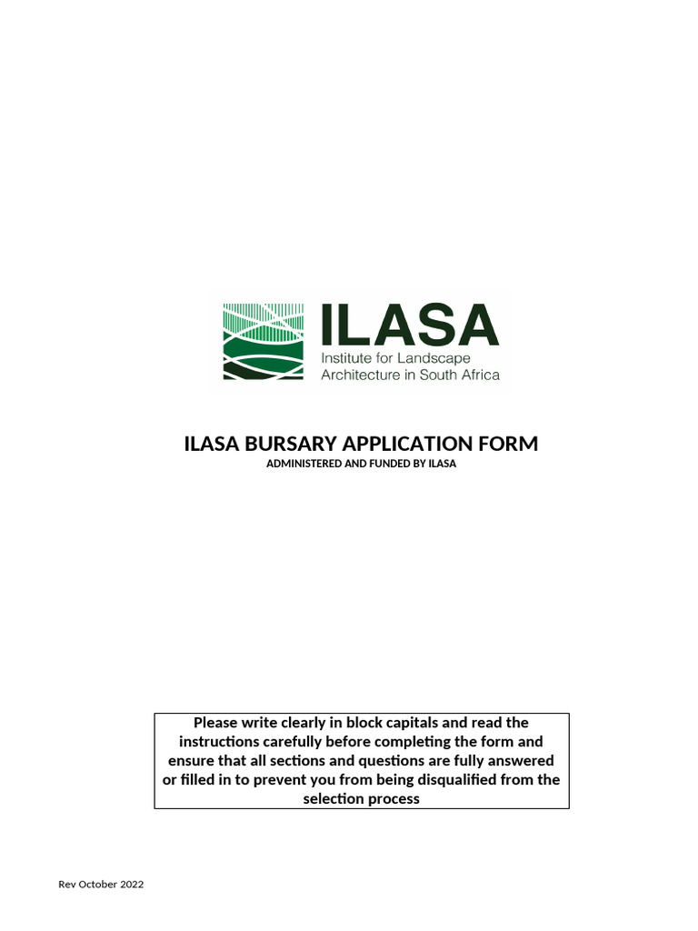 Ilasa Bursary Application - Sep 2024 | PDF | Academic Degree | Notary ...