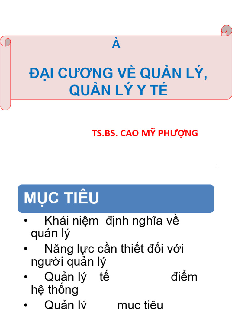Dai Cuong Ve Quan Ly Va Quan Ly y Te | PDF