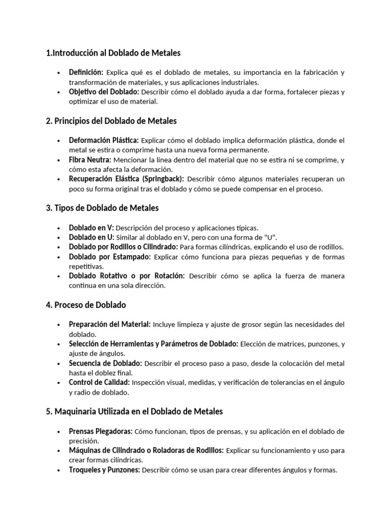 Guía Completa sobre Doblado de Metales | PDF | Deformación (ingeniería ...