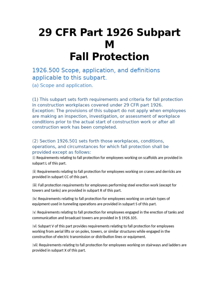 OSHA Fall Protection Standards Overview | PDF | Safety