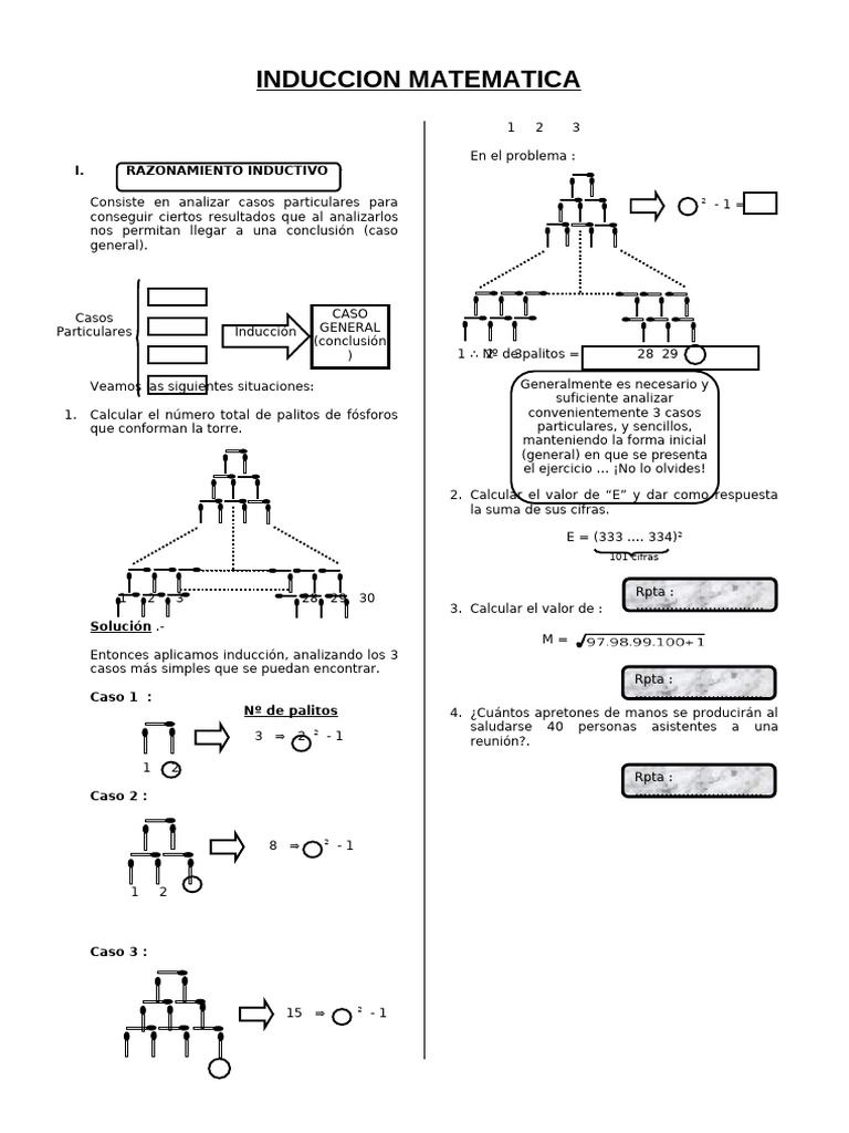 Induccion Matematica | PDF | Razonamiento inductivo | Matemáticas