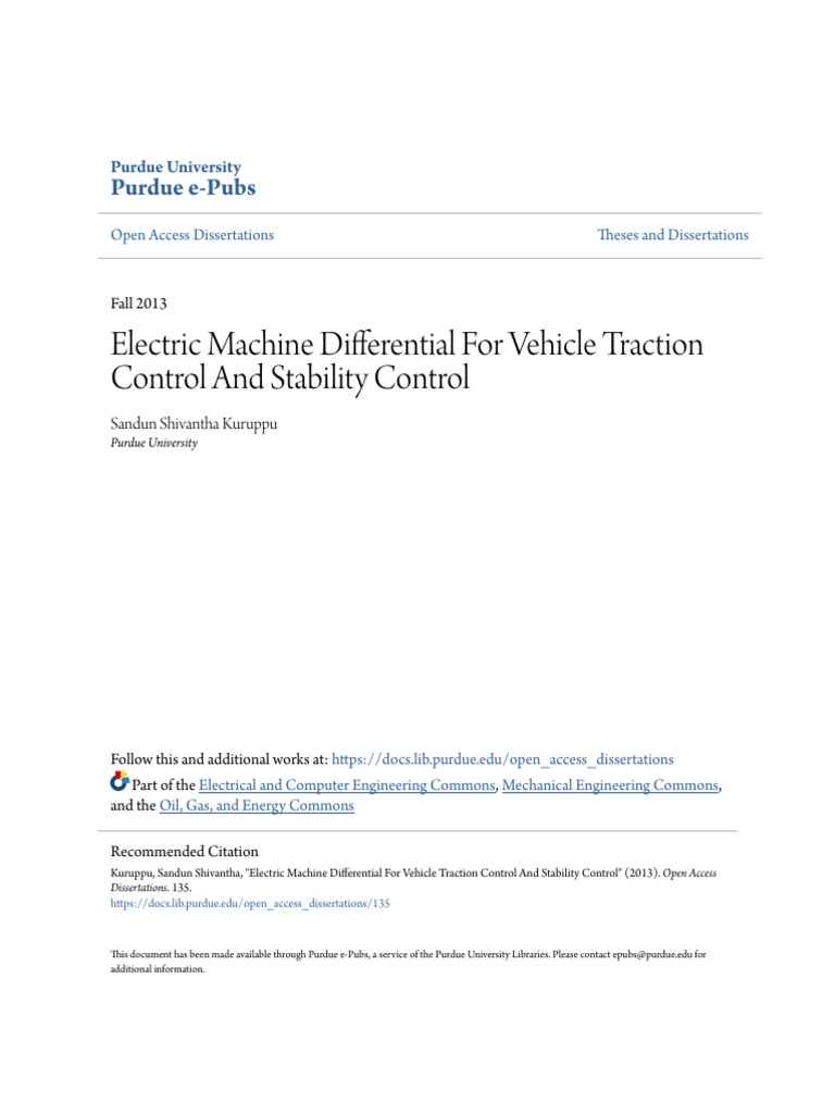 Electric Machine Differential For Vehicle Traction Control and ST | PDF ...