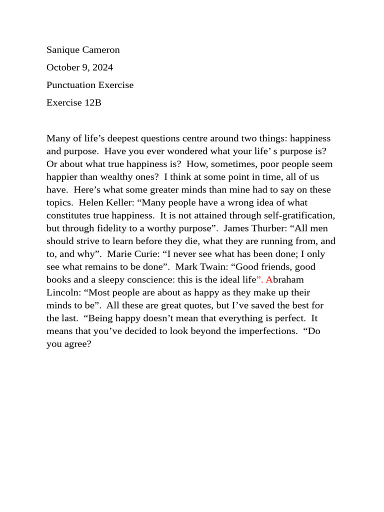 Edpm Punctuation Exercise | PDF