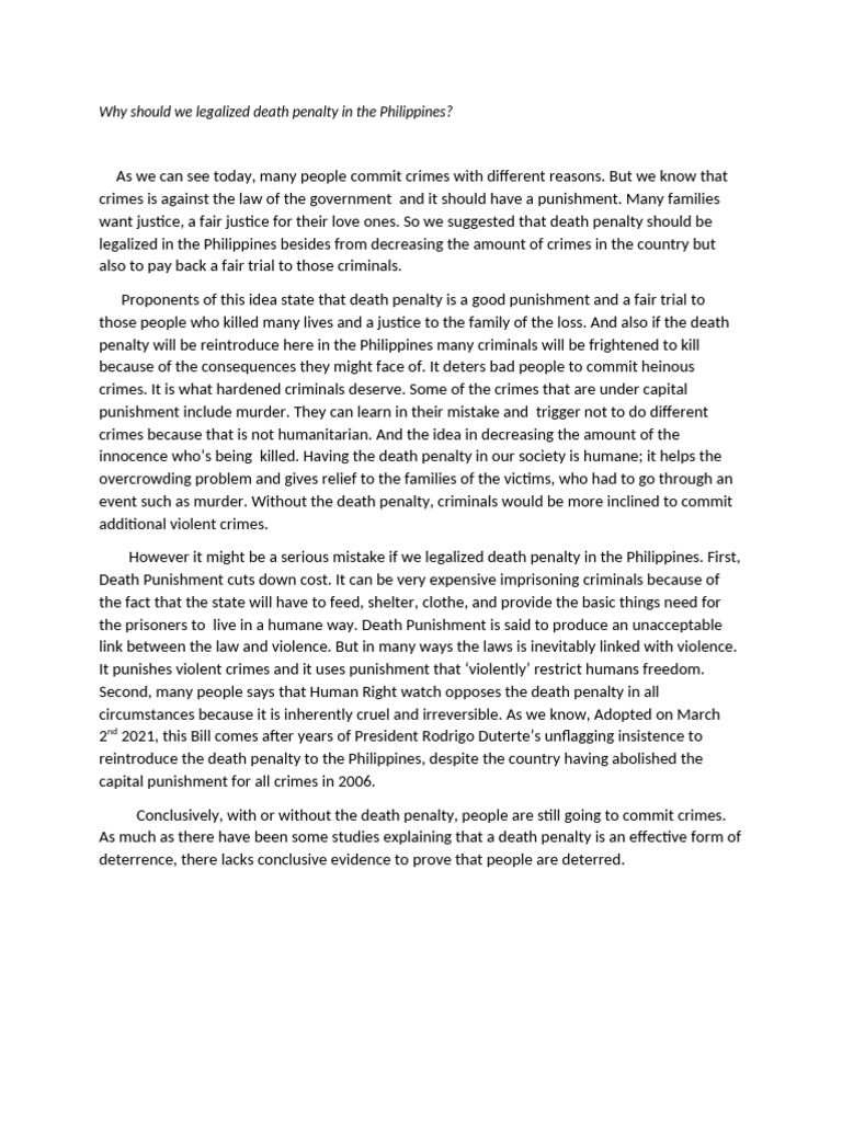 Gec 5final Research Based Argumentative Essay | PDF | Punishments ...