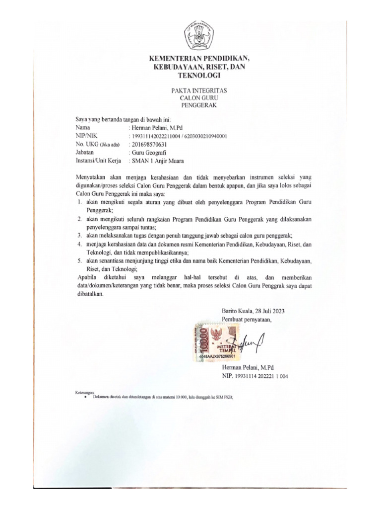 Fakta Integritas CGP | PDF