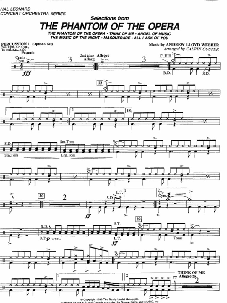 Phantom Opera Percussion and Synth | PDF