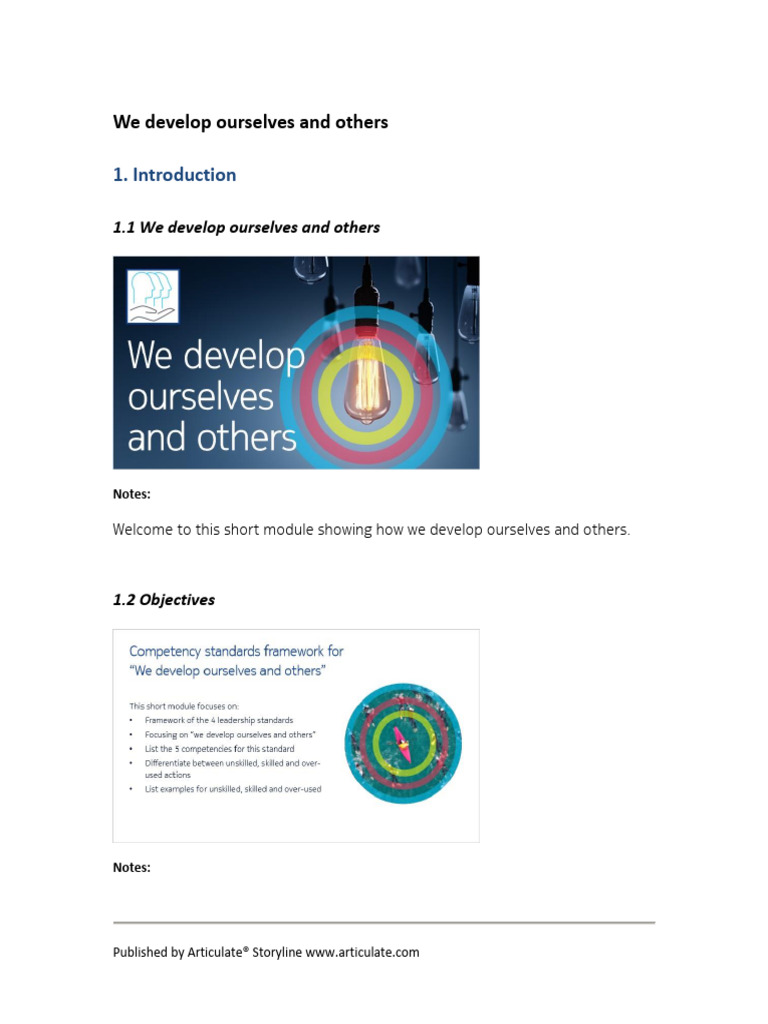 We Develop Ourselves and Others | PDF | Goal | Leadership