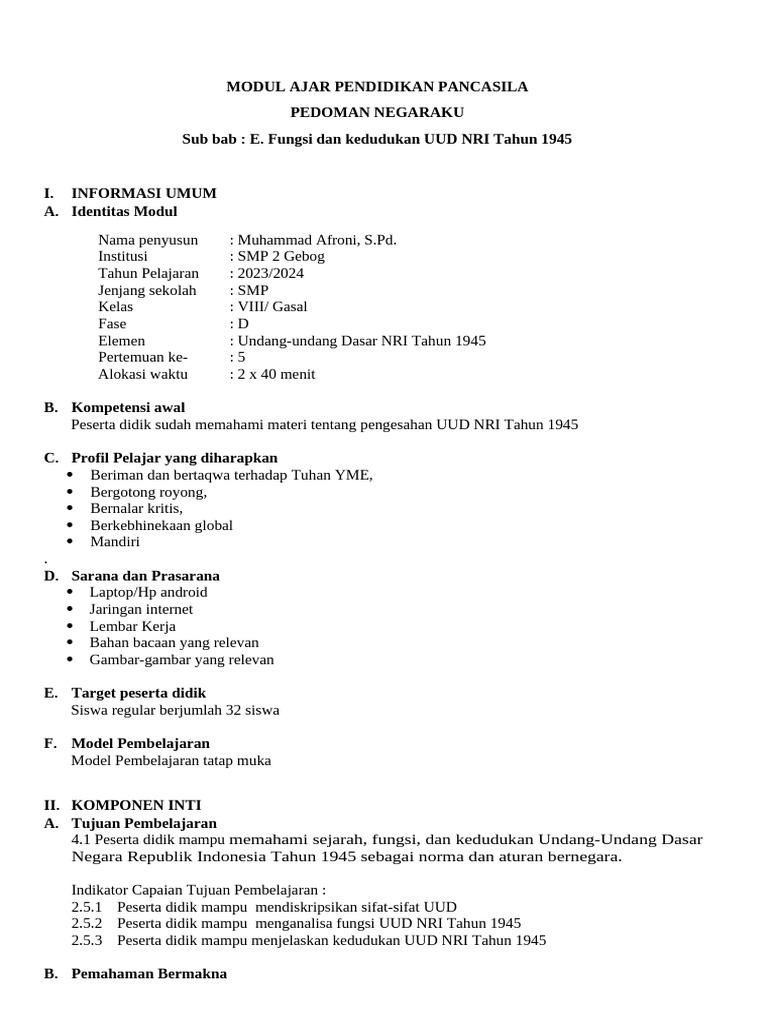 Modul Ajar Bab 2 5 | PDF