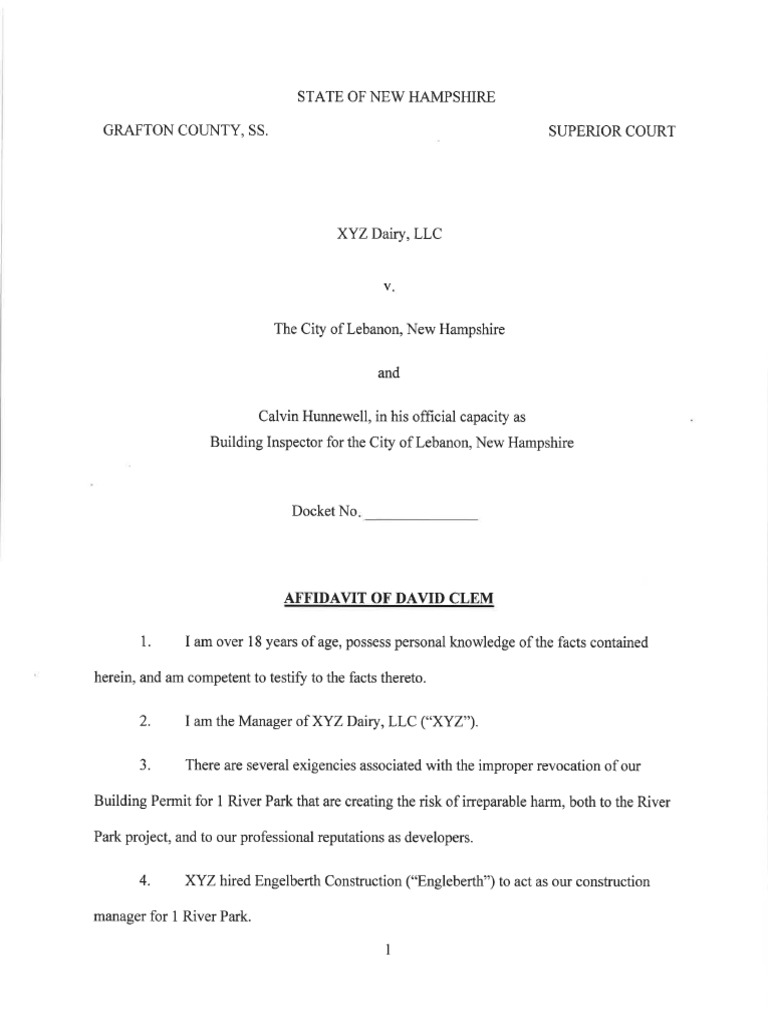 Affidavit of David Clem Signed | PDF