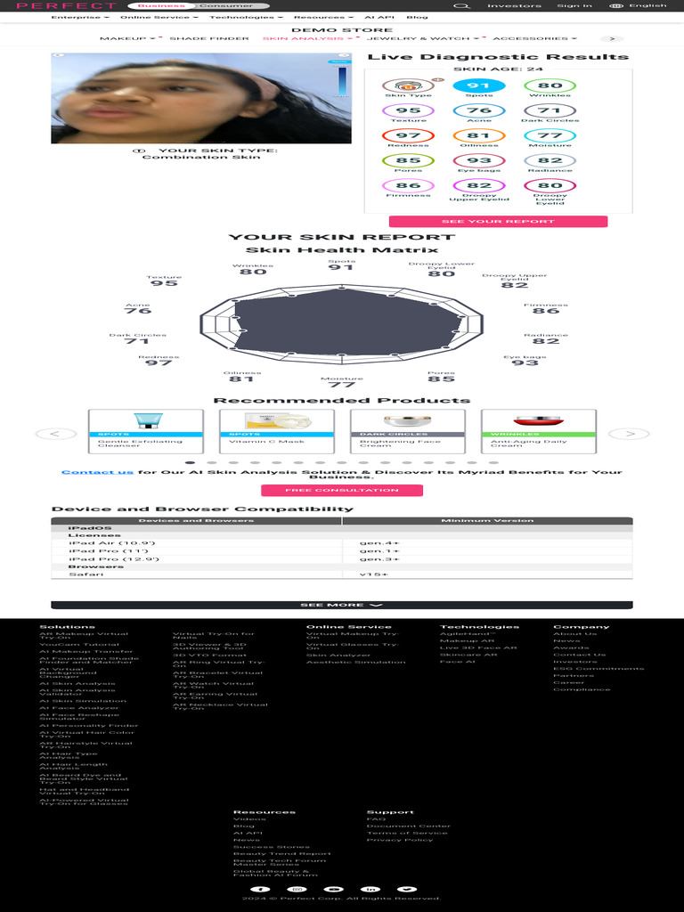 AI Skin Analysis For Free Real-Time Online Skin Detection | PDF ...