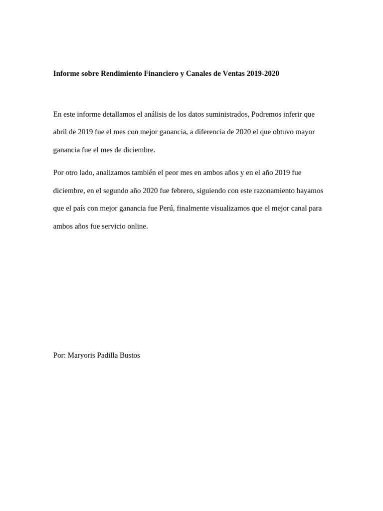 Informe Maryoris Padilla PWB | PDF