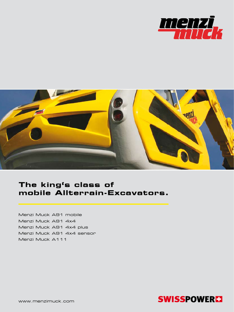 Menzi Muck A91 & A111 Excavators Overview | PDF | Pump | Engines