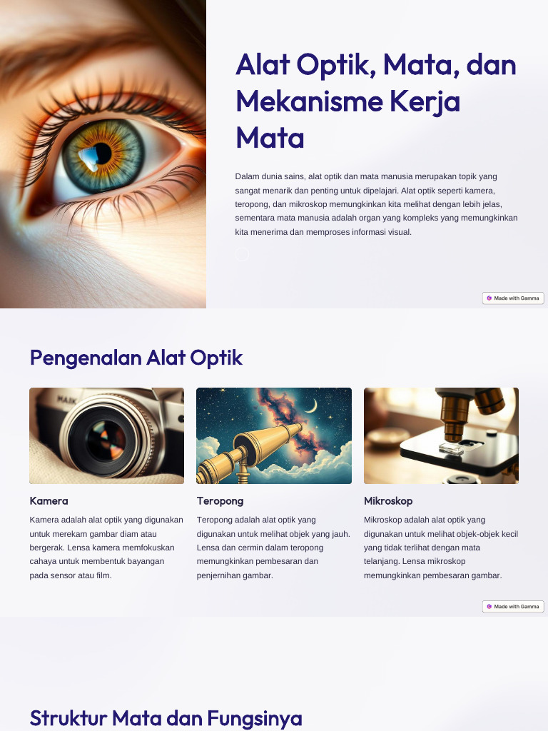 Alat Optik Mata Dan Mekanisme Kerja Mata.. | PDF | Karier & Perkembangan