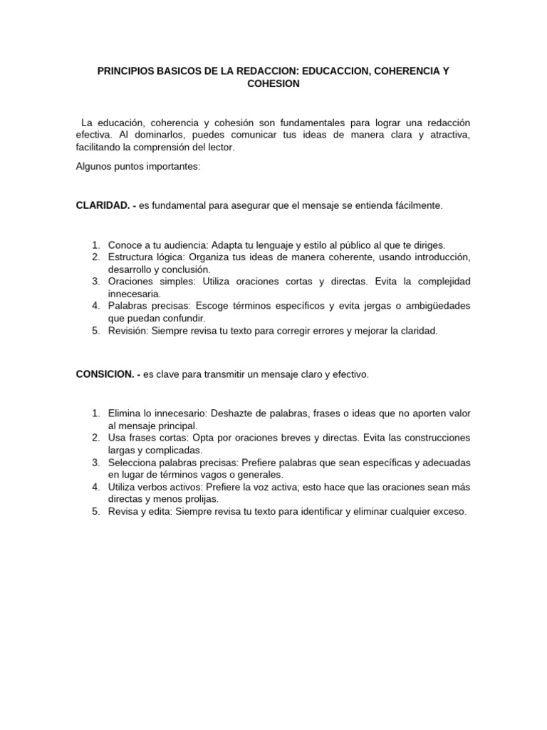 Principios Basicos de La Redaccion Expo | PDF | Puntuación | Oración (Lingüística)