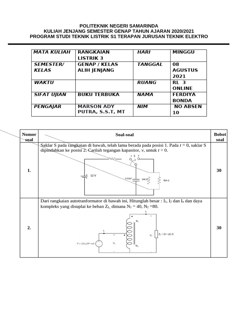 Ferdiya Bonda, RL3, UAS | PDF