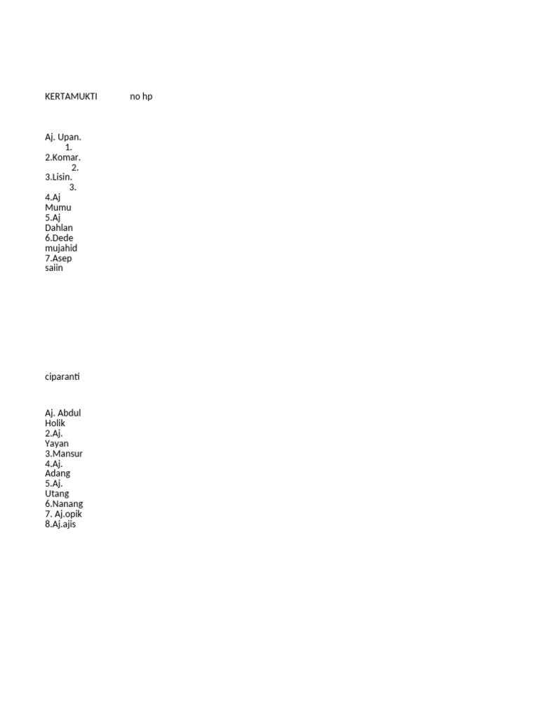 Data Kordus RI 1 | PDF