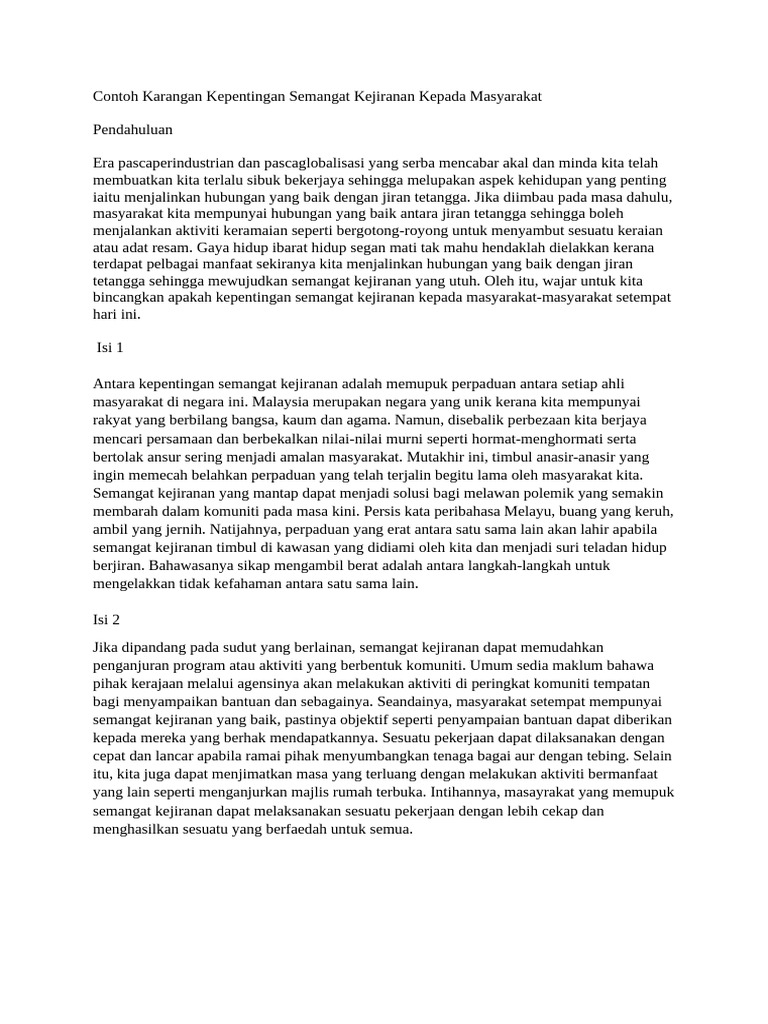 Kepentingan Semangat Kejiranan dalam Masyarakat | PDF